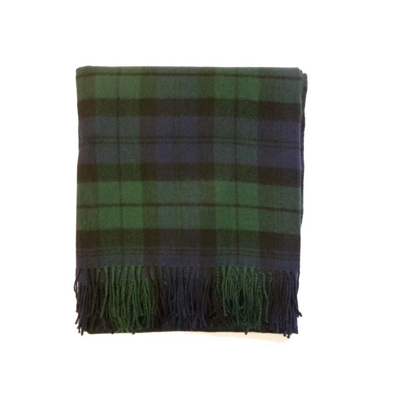 Lambswool Throw in Black Watch Tartan - Kinloch Anderson