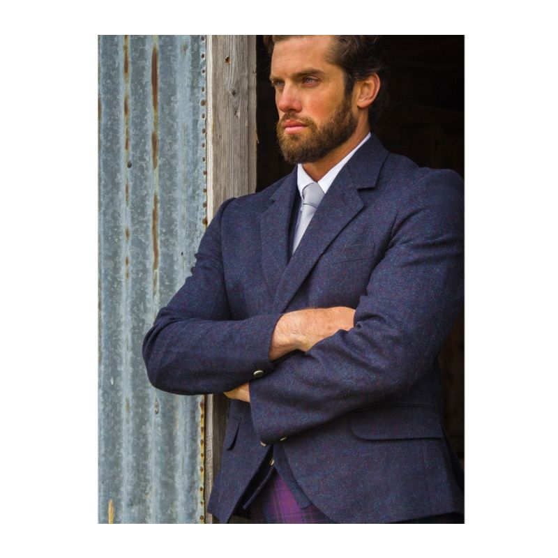 The Kinloch Anderson Day Kilt Jacket in Midnight Ocean Blue Tweed ...