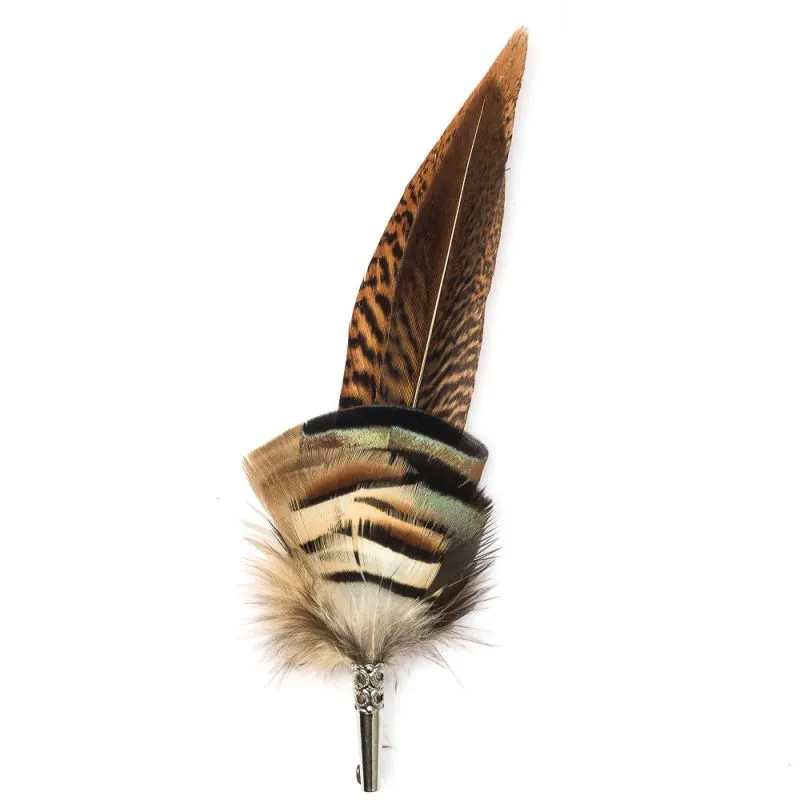 pheasant feather brooch